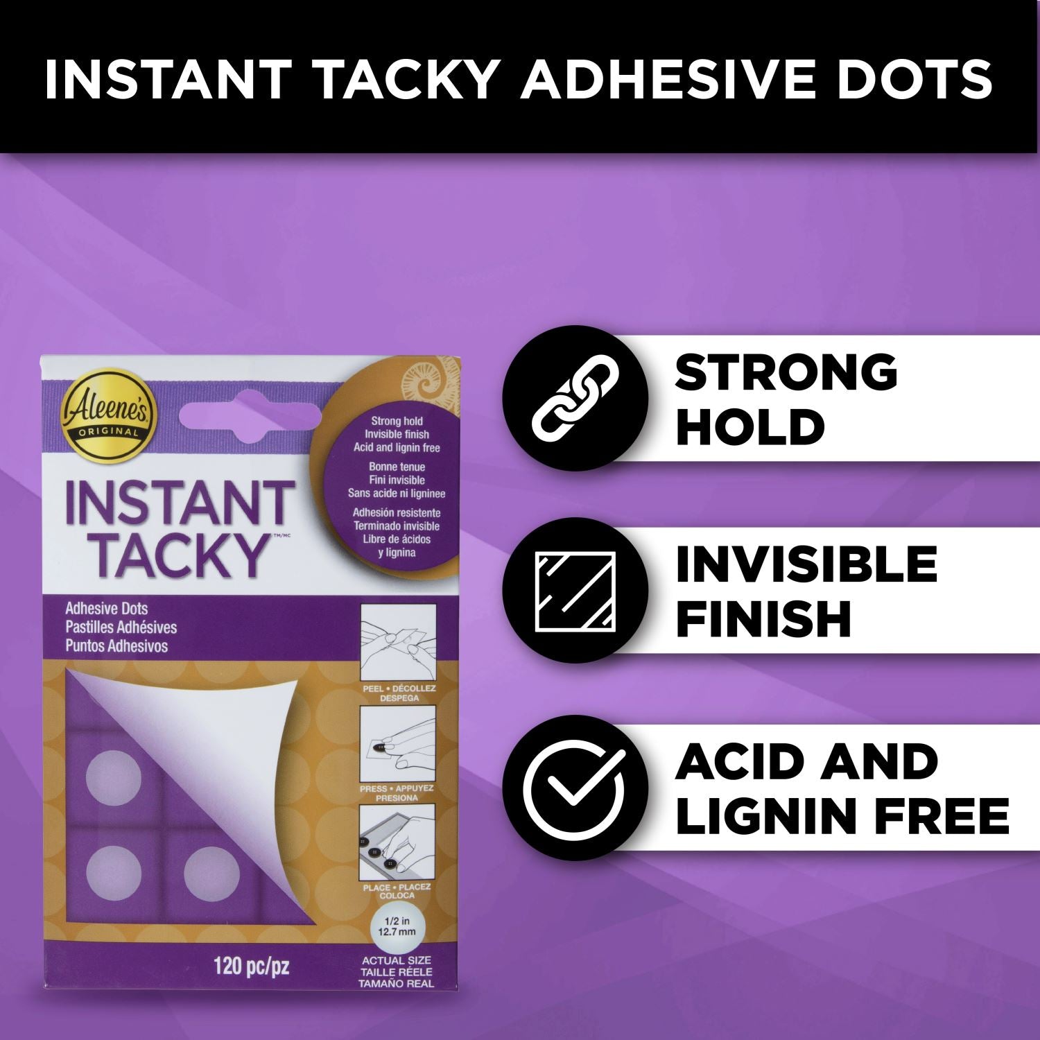 Aleene's Instant Tacky Adhesive Dots 1/2 Inch 120 pc. – ILoveToCreate